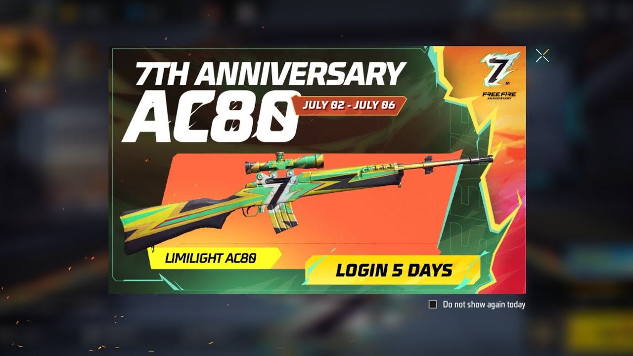 🤯GET FREE AC80 LIMELIGHT SKIN IN Free FIRE JUST BY LOGGING IN!💥 ...