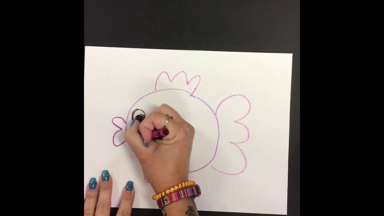 Drawing A Fish With lines - YouTube