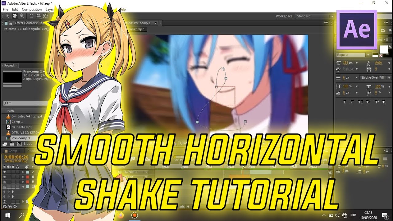 SMOOTH HORIZONTAL SHAKE TUTORIAL - AFTER EFFECT - YouTube