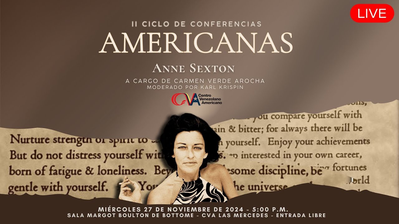 (en vivo) Conferencias Americanas. Anne Sexton (con Carmen Verde Arocha ...