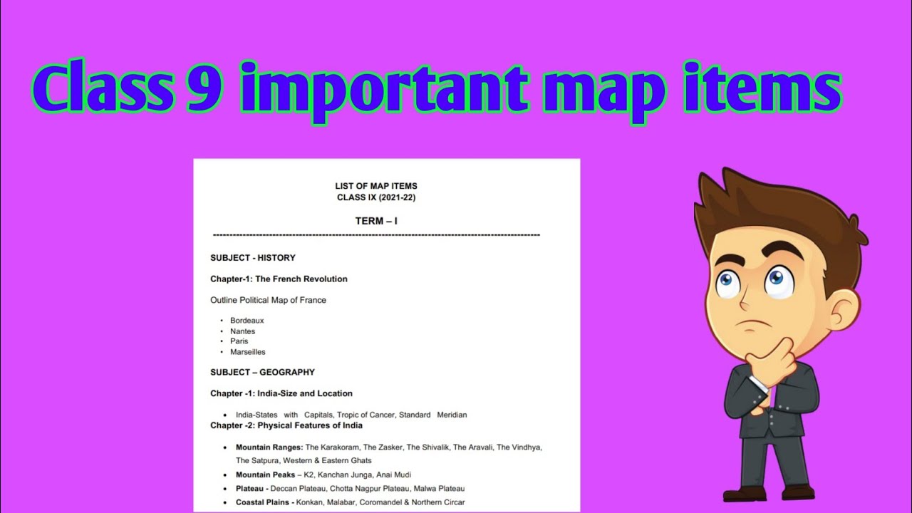 Important maps items class 9 social science || class 9 important map ...