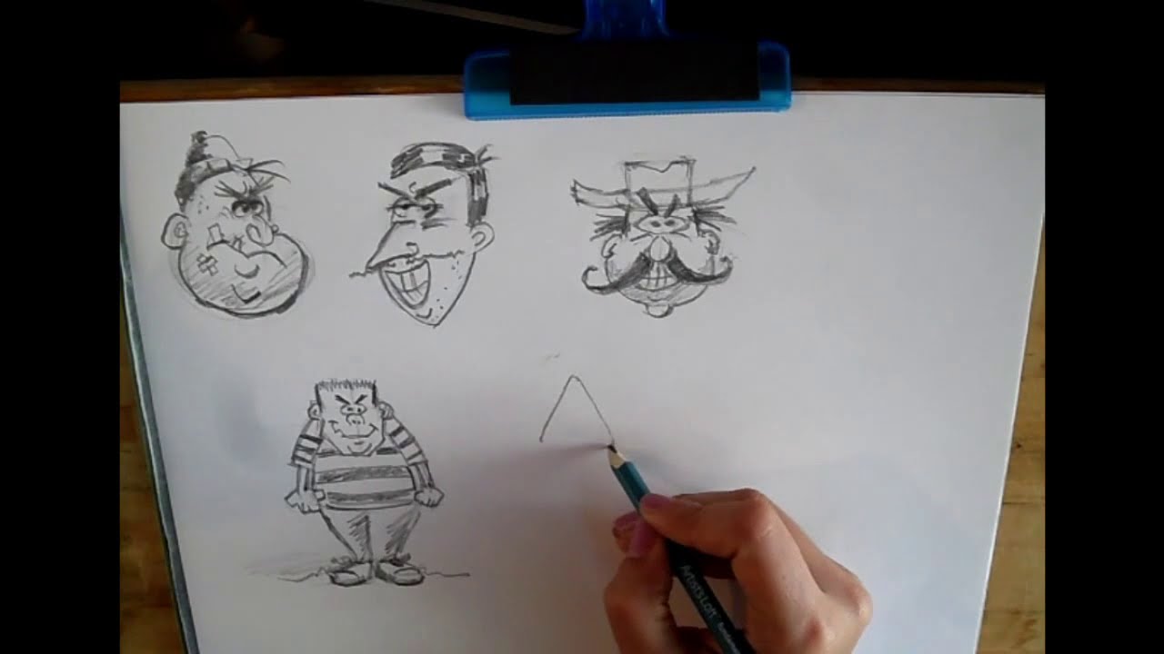 How to Draw a villain Caricature Character design for beginners face ...