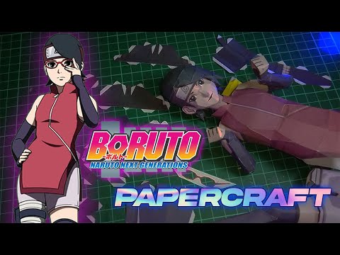 How to make Sarada Uciha Action Figure from paper (Time Lapse Build ...