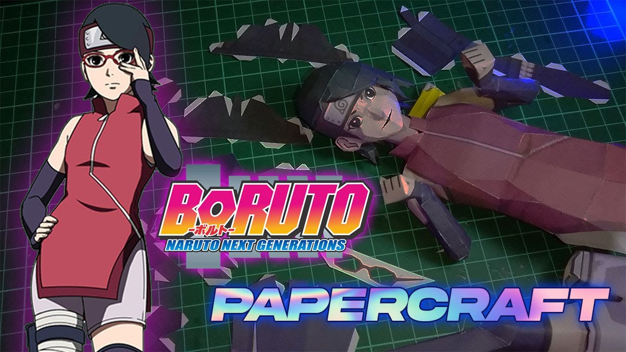 How to make Sarada Uciha Action Figure from paper (Time Lapse Build ...
