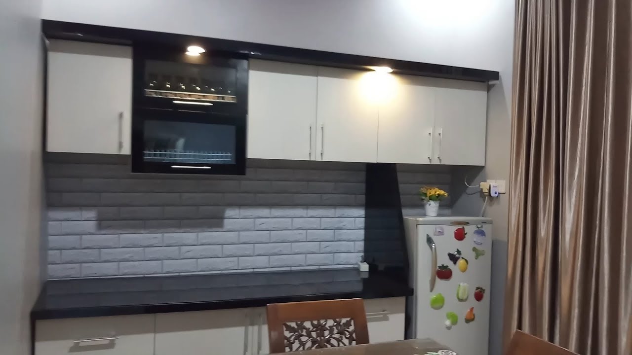 Memasang Wallpaper Sticker pada Dinding Kitchen Set - YouTube