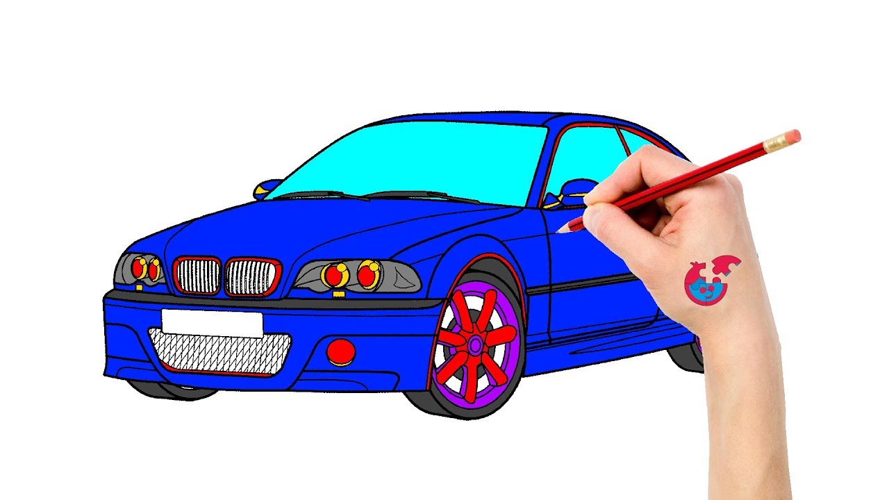 Learning How To Draw Cars For Toddlers BMW M3 - Puzzle Kid Drawing ...