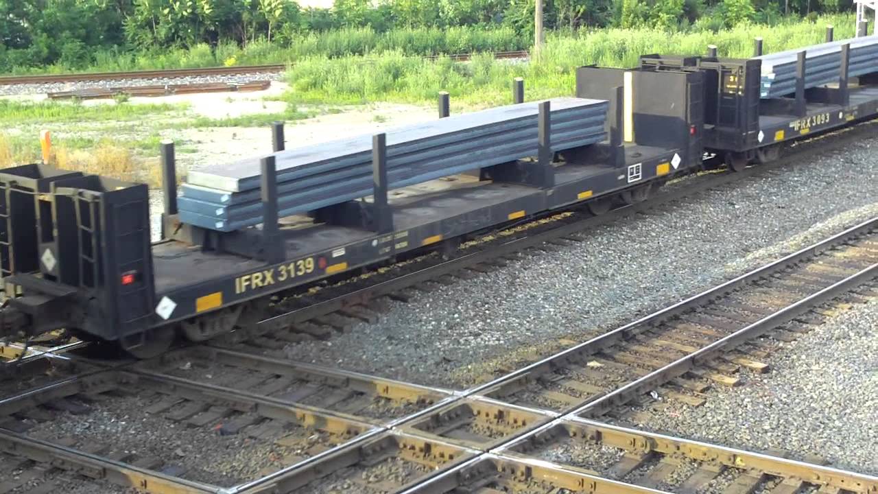 CSX AC4400CW 69 leads a westbound Steel slab train though Marion, Ohio ...