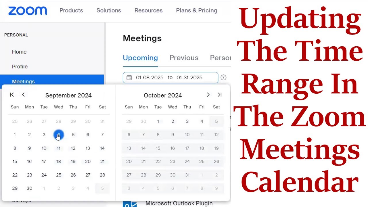 UpdatingThe Date Range in Zoom Meetings Calendar - YouTube