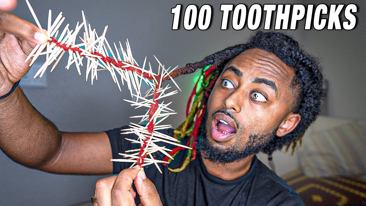 100 Toothpicks in Congo Dreadlocks !! - YouTube