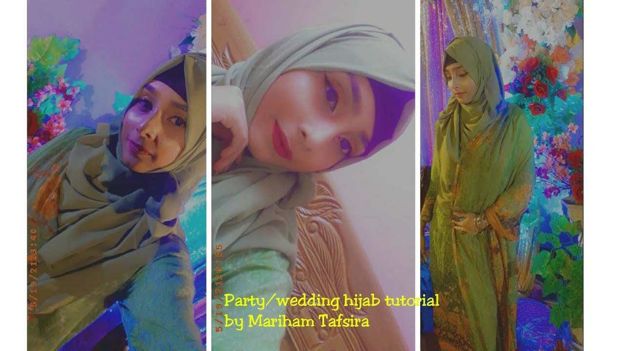 Party/Wedding guest Hijab tutorial with premium Georgette Hijab ...