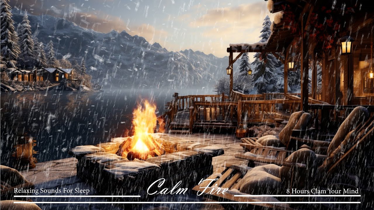 Snow Lake Fire Sound For People With Insomnia, Stress And Anxiety - 3 ...