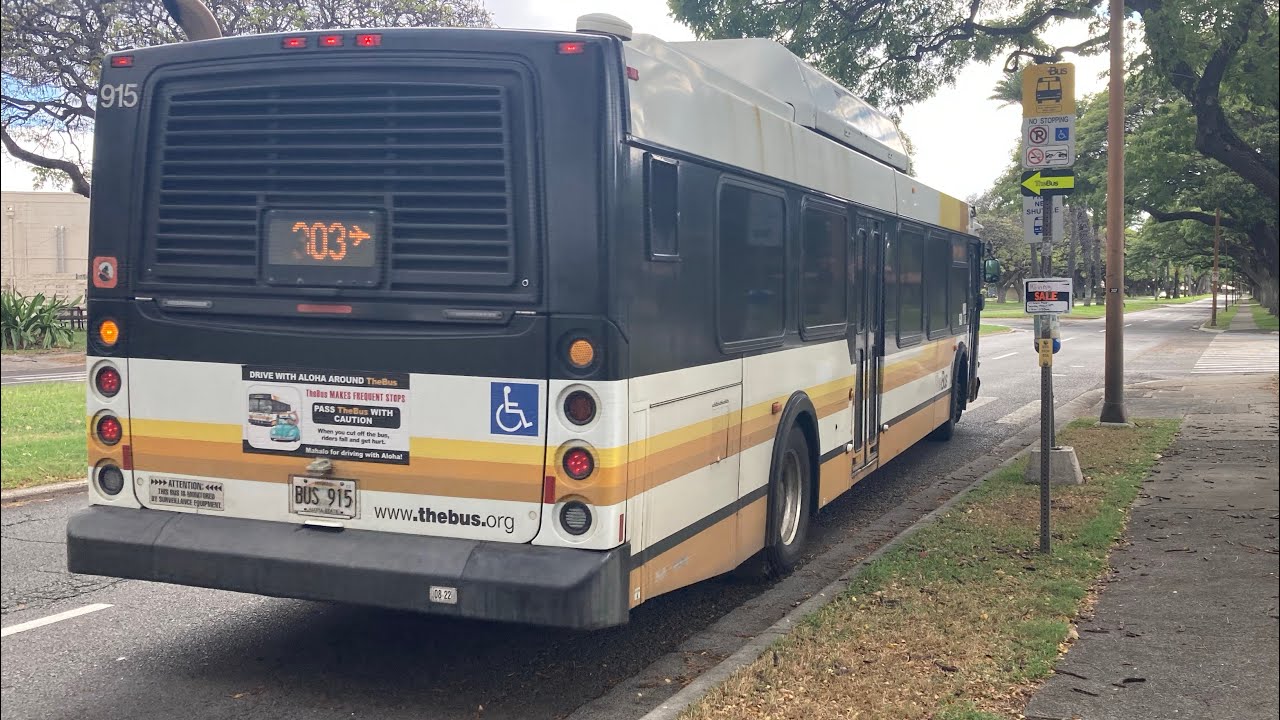 Honolulu TheBus Route 303 Airport- Hickam, Bus 915 (Part 1) - YouTube