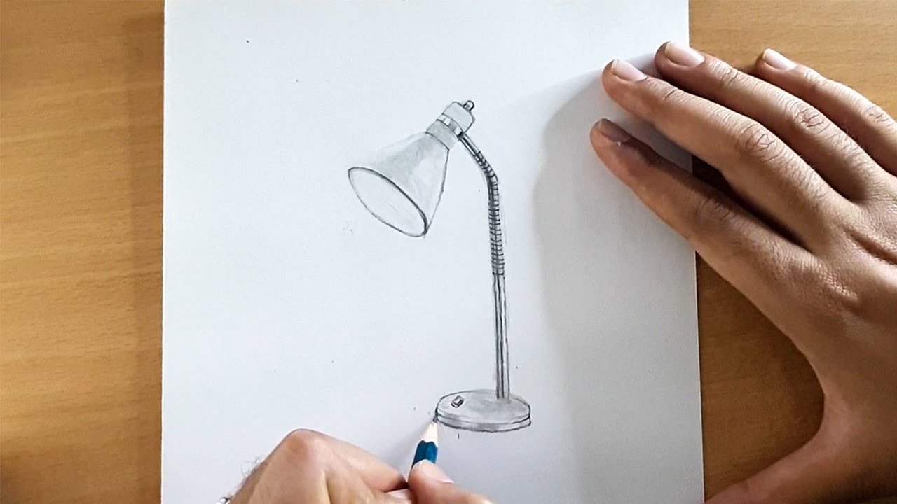How To Draw A Lamp | Pencil drawing sketch art - YouTube