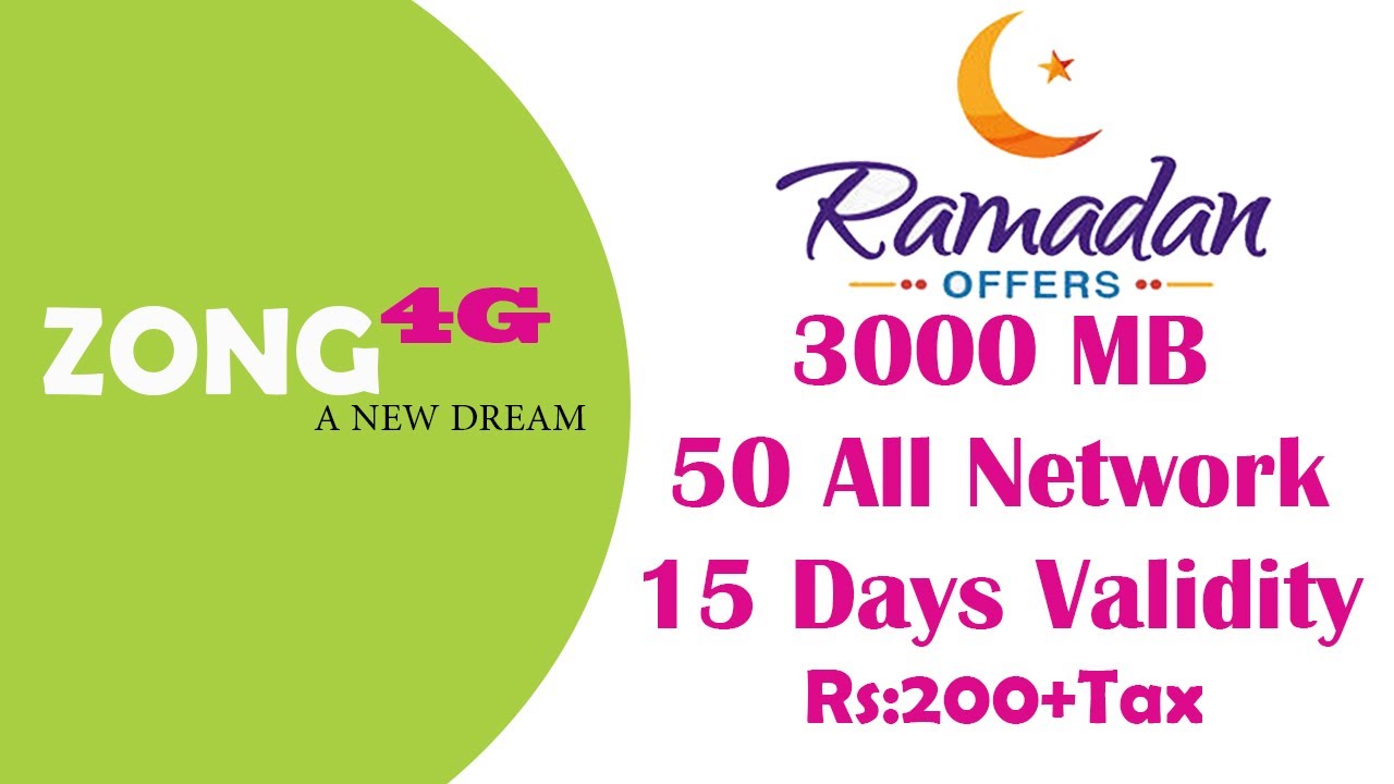 Zong internet Package 2017 Zong Launched Combo Package Ramzan Offer ...