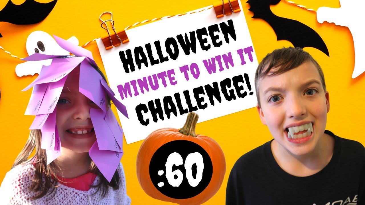 HALLOWEEN MINUTE to WIN it Team Challenge! - YouTube
