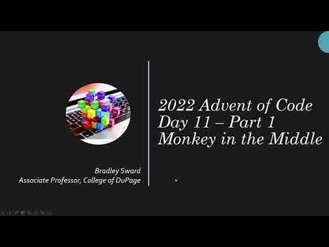 Python Solution - Advent of Code 2022 - Day 11 - Part 1 - Monkey in the Middle - YouTube