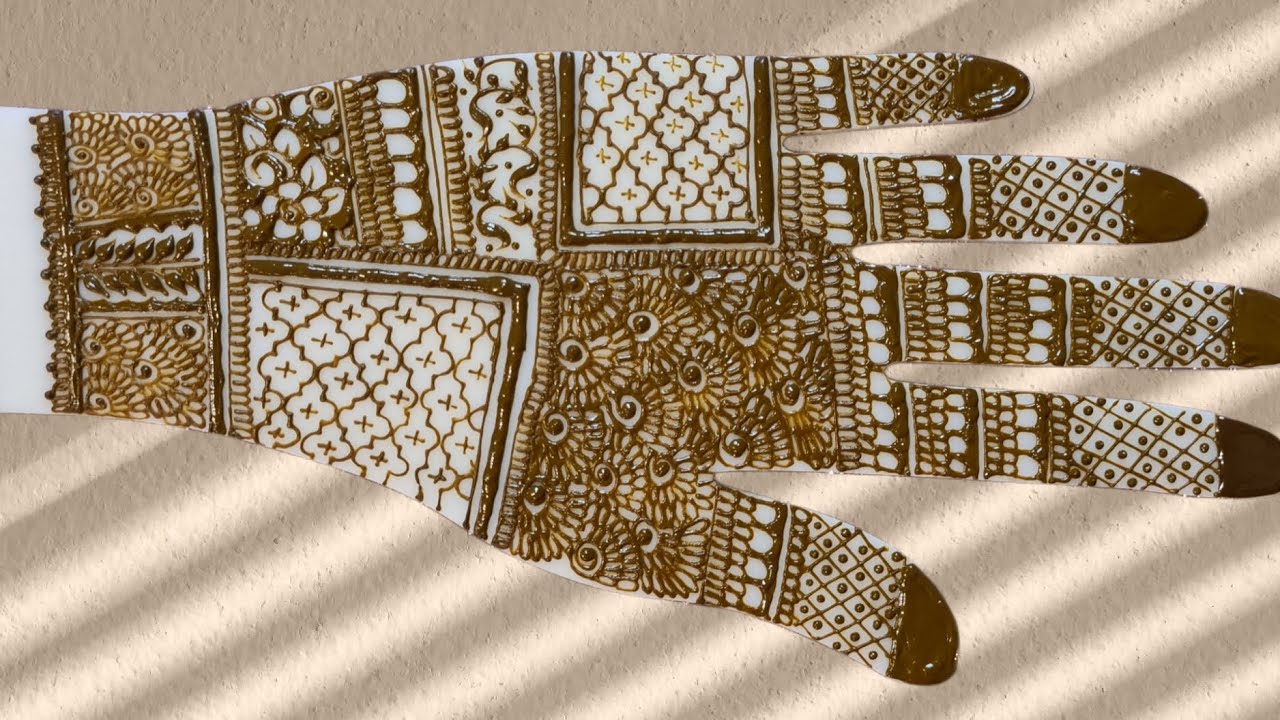 New style square mehndi design || Modern bridal mehndi design for full ...