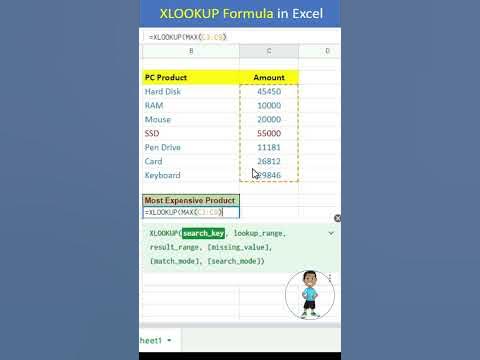 XLOOKUP Formula in Excel #excel #exceltips #exceltutorial #msexcel #microsoftexcel #short # ...