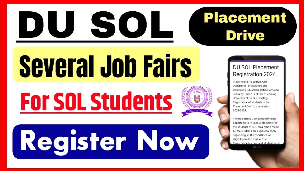 DU SOL Placement Registration 2024 | several Job Fairs For SOL Students: Register Now_Sol ...