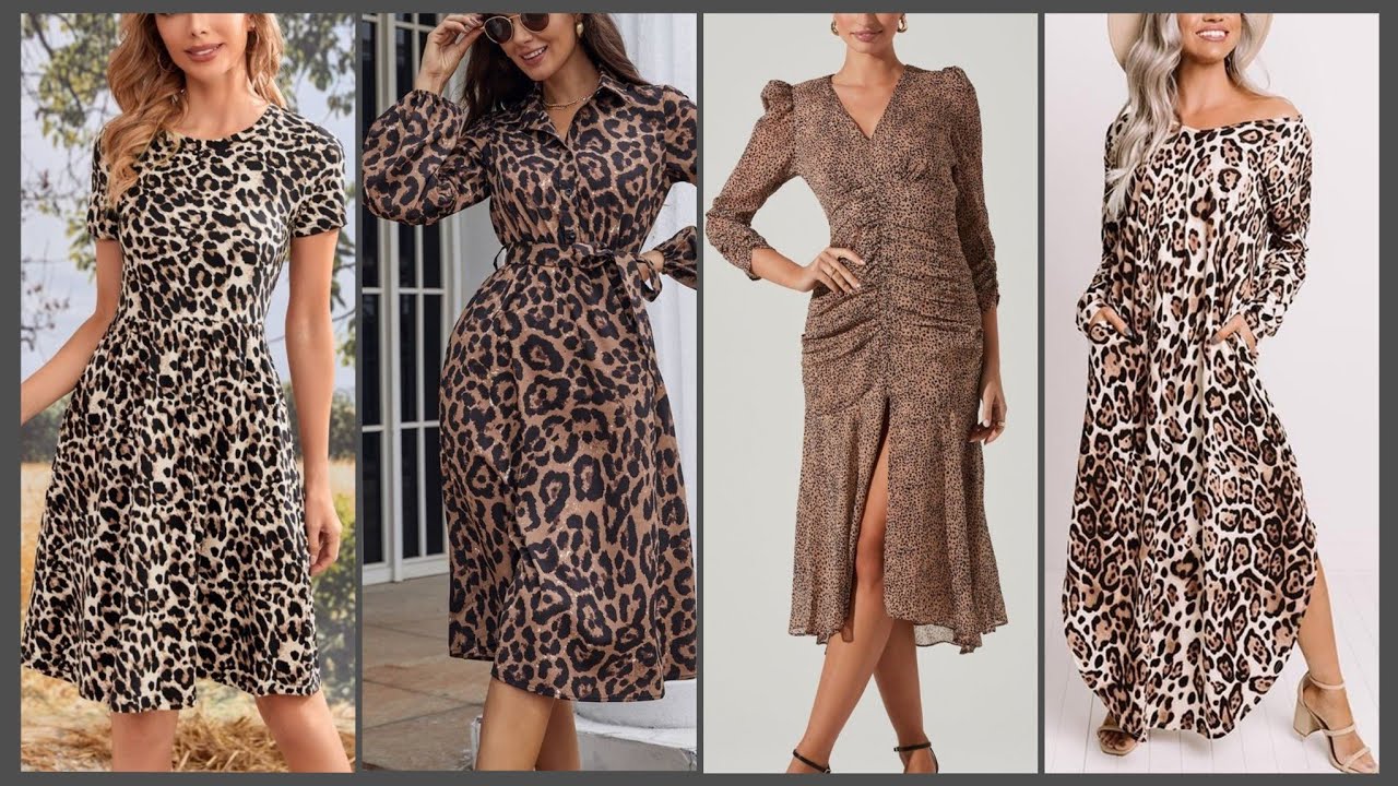 leopard print long maxi dress design ideas || outfit ideas leopard ...