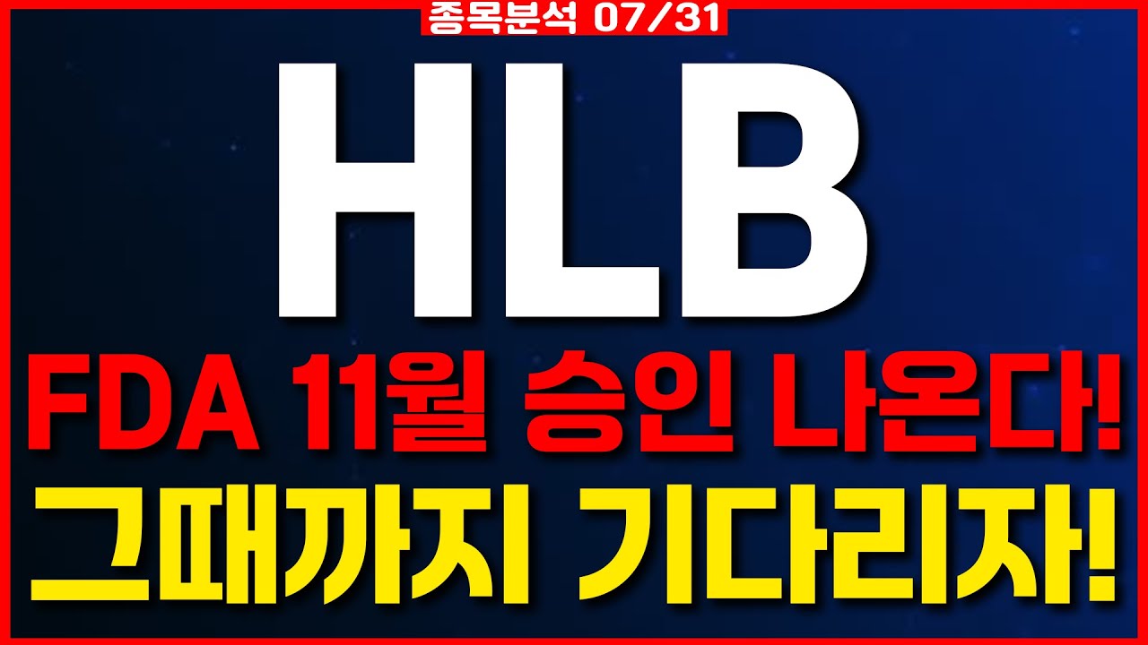 HLB-FDA 11월 승인 나온다! 그때까지 기다리자! - YouTube
