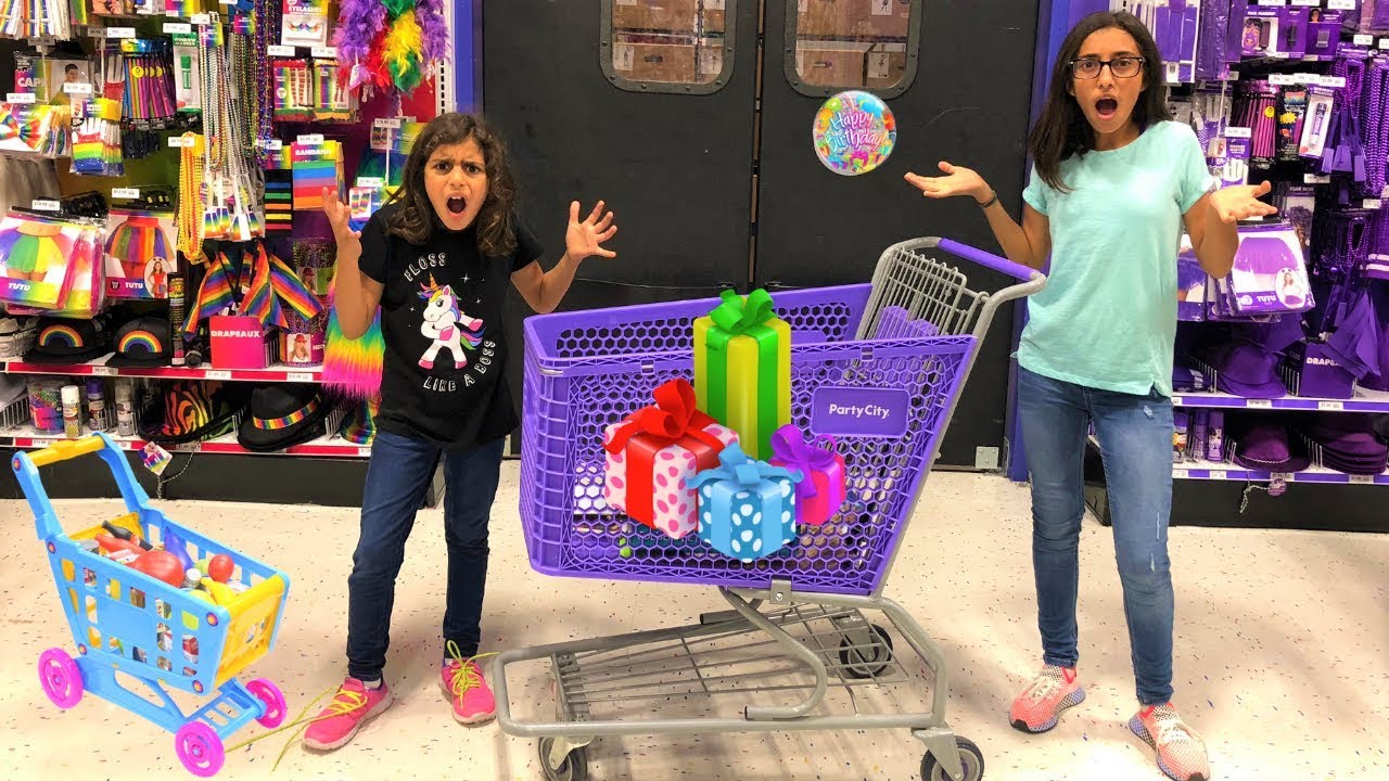 Kids Pretend play Shopping for Birthday Surprise Toys!! fun video - YouTube