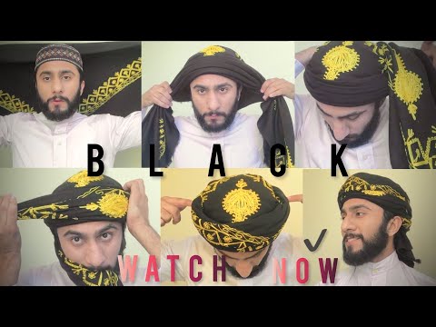 How To Tie Black Omani Turban || Headscarf for men || Majid shah
