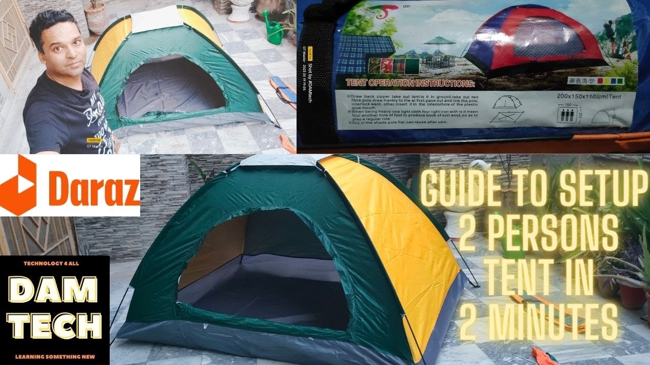 Guide to setup two person camp/tent in 2 minutes | Camping Tent Setup ...