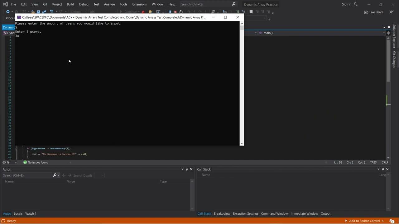 C++ Dynamic Arrays Tutorial (Username and password checker). - YouTube