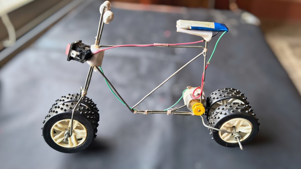 How To Make a 🚴| Electric Cycle | DIY RC Toys | DC Motor Connect ...