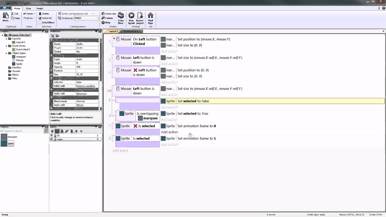 Construct 2 :: Marquee Selection - 2 / 6 - YouTube