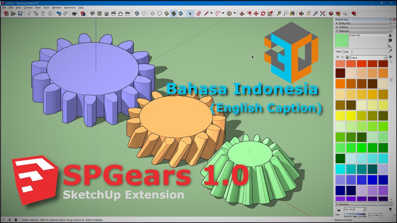 SketchUp Extension : SPGears 1.0 - YouTube