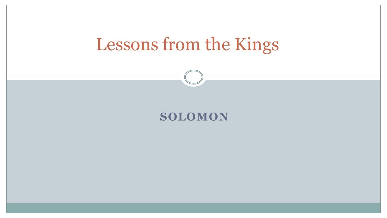 1/8/23 class - Solomon's Mistakes (1 Kgs. 11) - Rob Mackey - YouTube