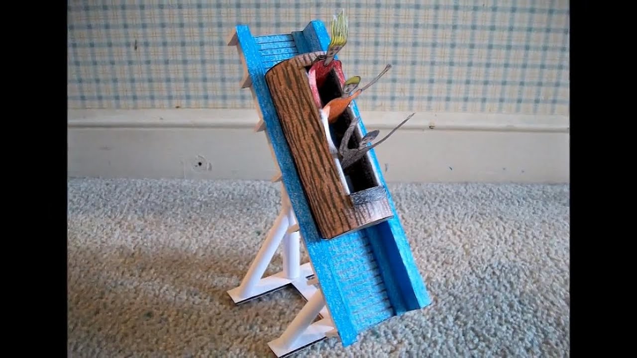 Paper Model of a Log Flume Drop - YouTube