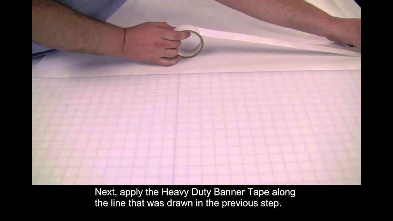 Using Heavy Duty Banner Tape to Create Pole Pockets - YouTube