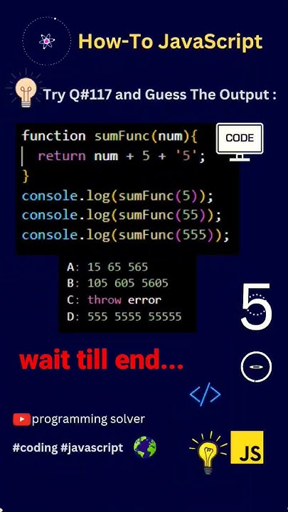 How To Code JavaScript Q#117, Try Solve & Guess The Output #shorts #coding #programming # ...