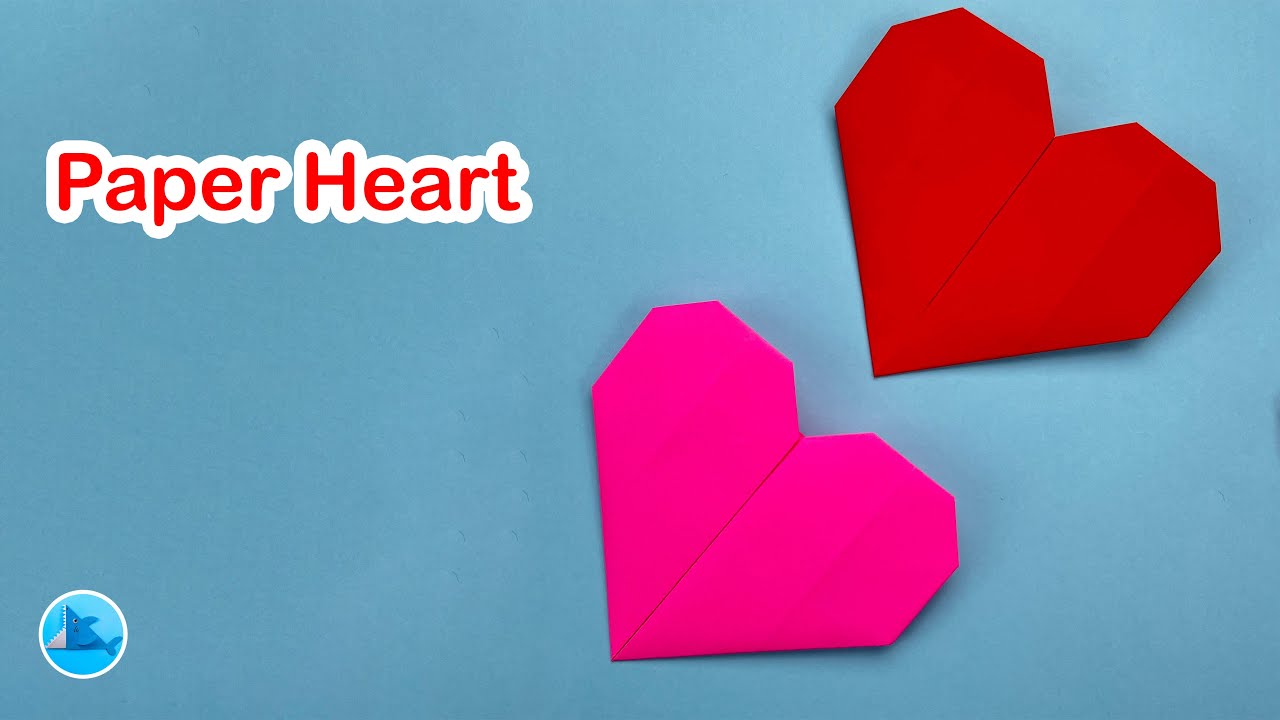 How to make easy paper heart - easy origami heart - YouTube