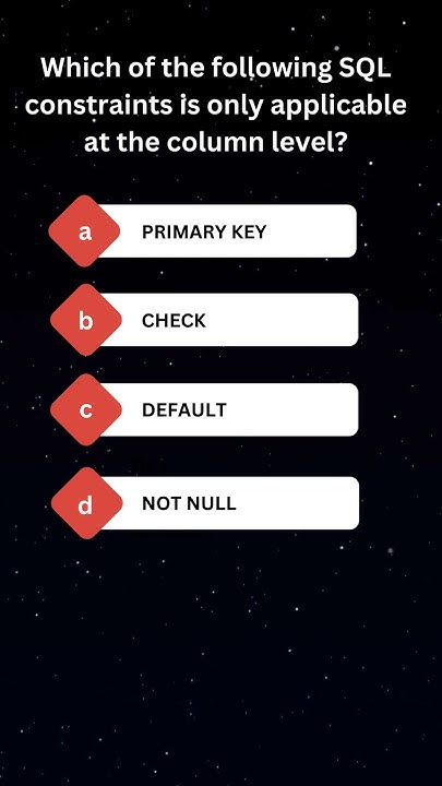 SQL column level constraints #learnsql #sqlquiz #sqlinterviewquestions - YouTube
