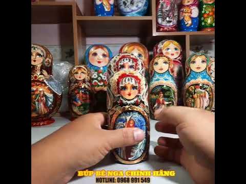 BỘ BÚP BÊ NGA MATRYOSHKA 5 LỚP 18CM VẼ HOA VĂN "CÔNG CHÚA MÙA ĐÔNG" RẤT ĐẸP VÀ SANG TRỌNG - YouTube