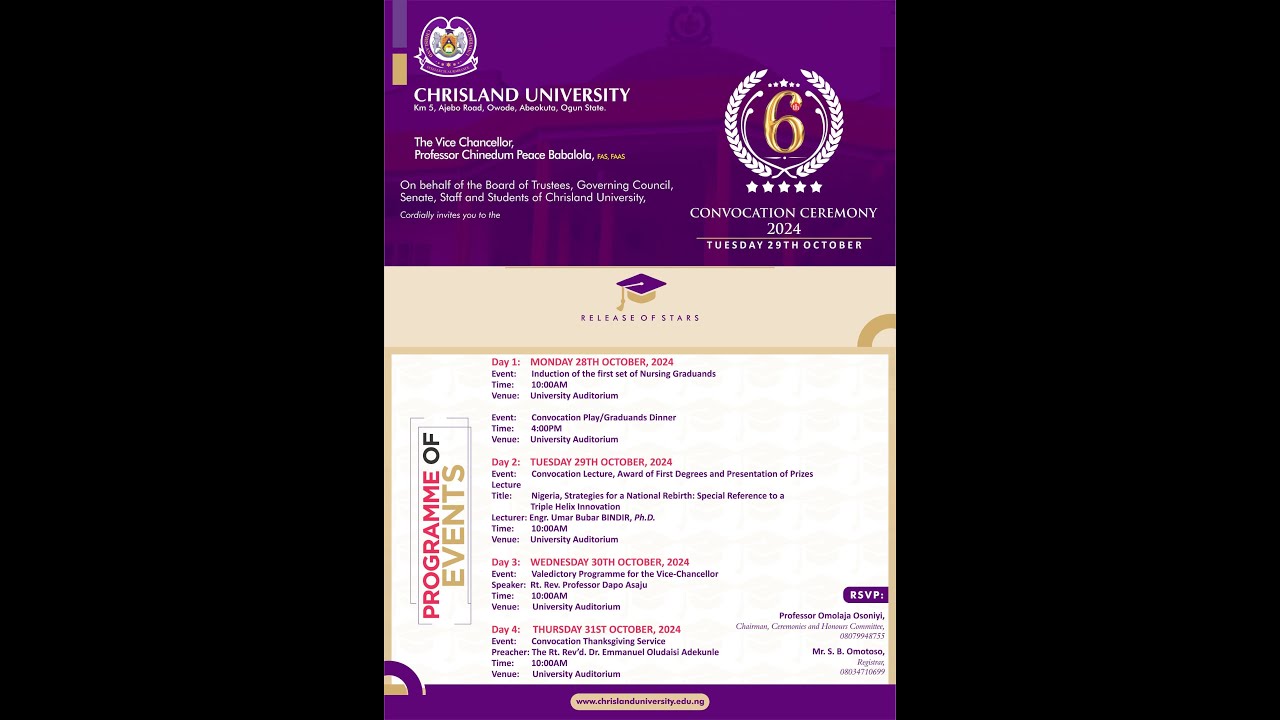 Valedictory Programme for the Vice-Chancellor - YouTube