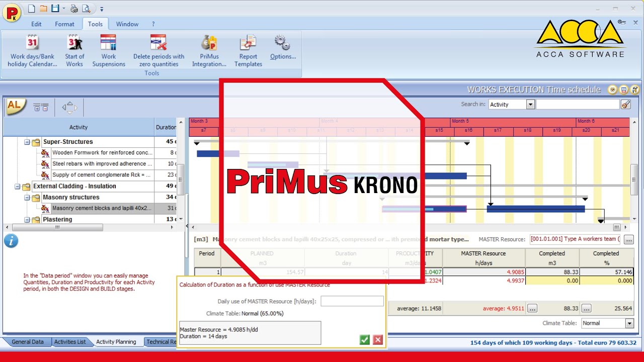 Construction Scheduling Software | PriMus KRONO | ACCA software - YouTube