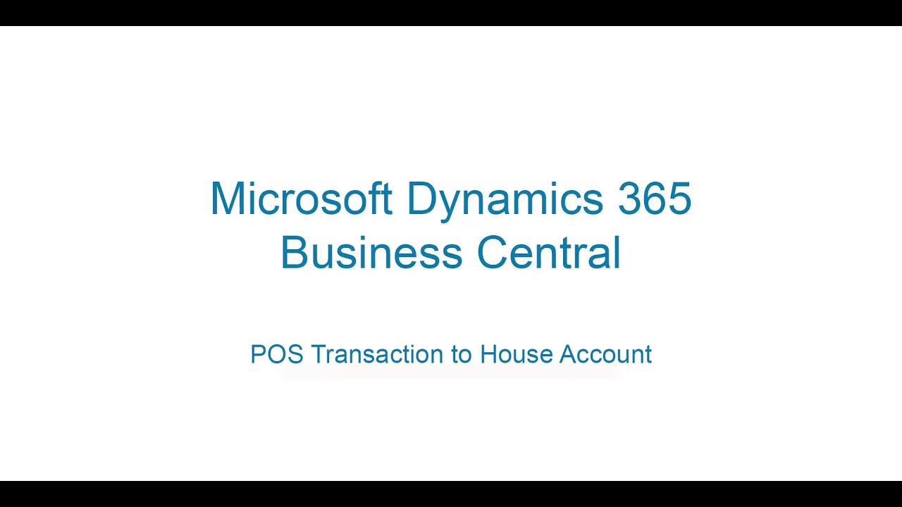 Microsoft Dynamics 365 Business Central Point of Sale Transaction - YouTube