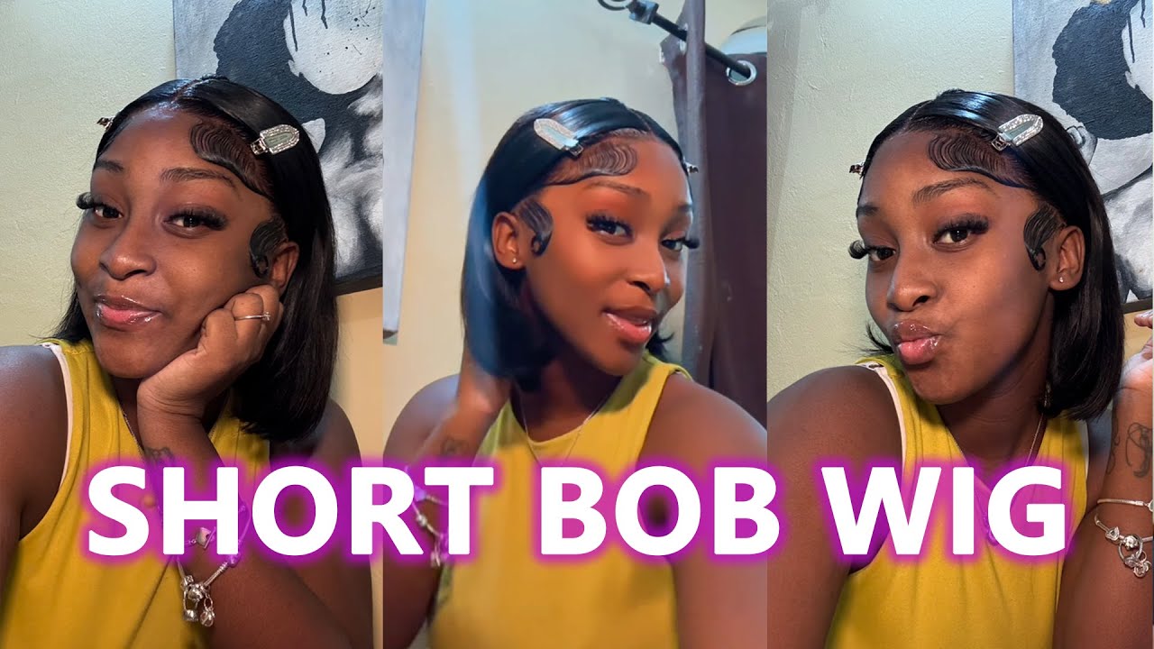 INSTALL & STYLE SHORT STRAIGHT BOB WIG | BEGINNER FRIENDLY FT. EXYHAIR ...