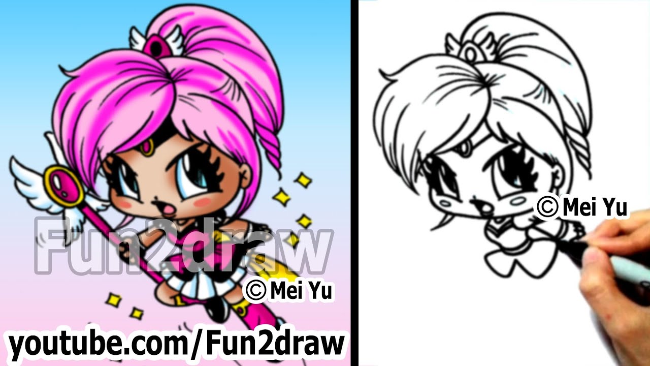 Chibi Drawing Tutorial How To Draw A Cute Magical Girl Art Lessons Draw People Fun2draw