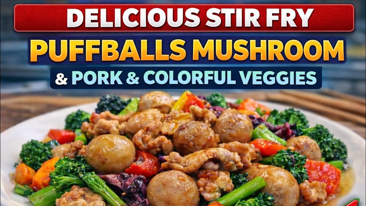 DELICIOUS STIR FRY PUFFBALLS WITH PORK & COLORFUL VEGGIES QUICK & EASY ...