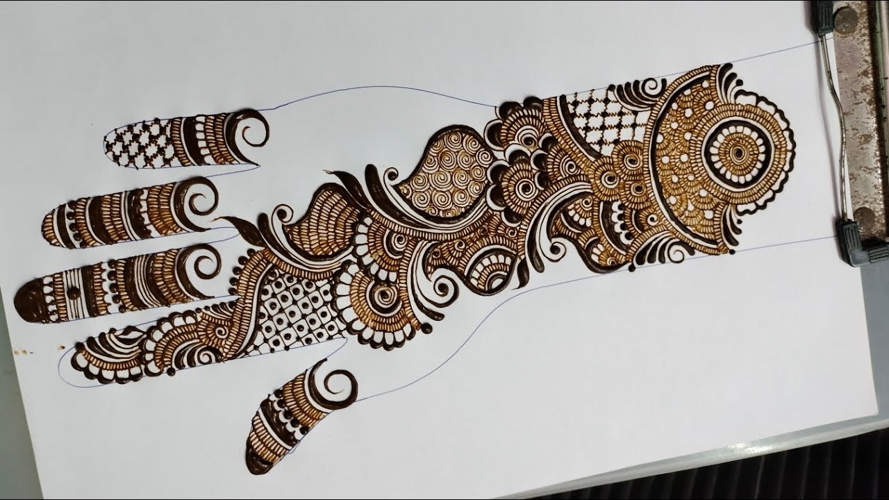 Indo Arabic henna design tutorial by haya || henna training by haya 🎀 ...