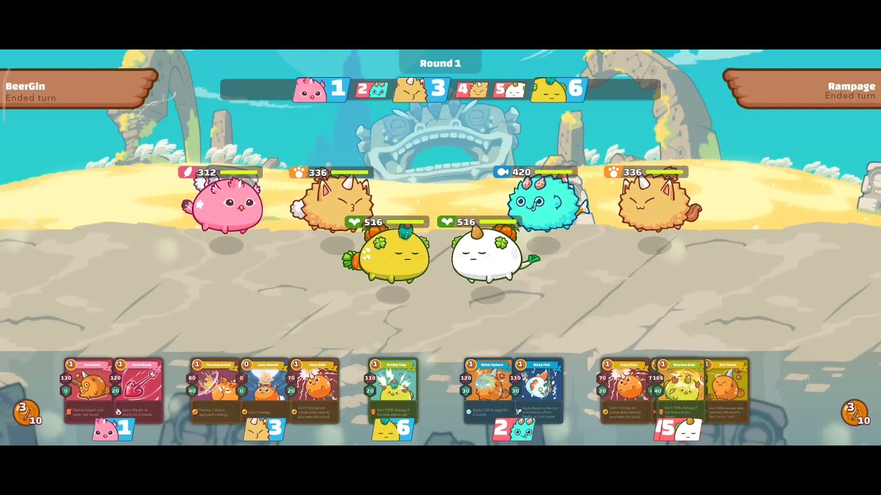Axie: Bird Beast Plant vs Aqua Beast Plant (Dark Swoop vs Hatsune ...