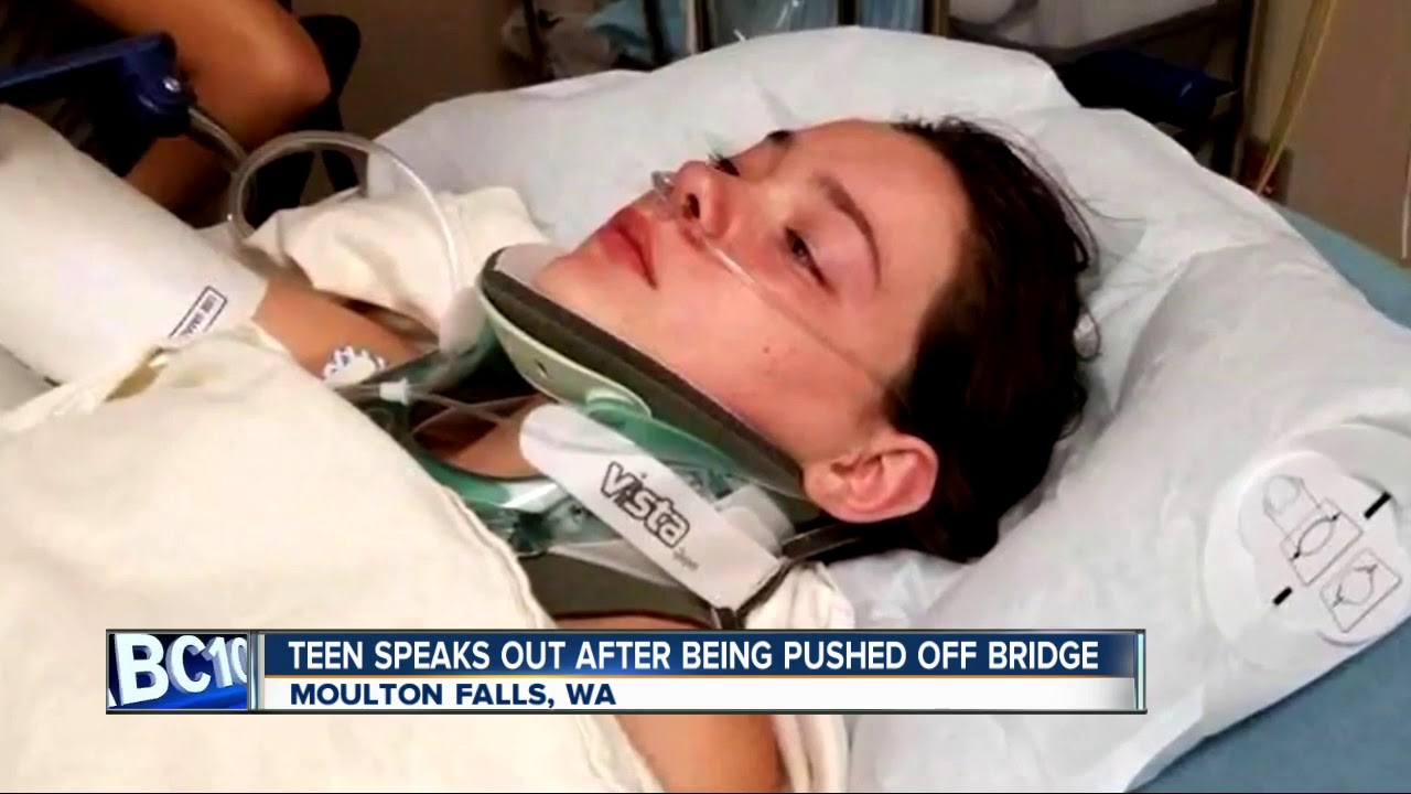 Teen pushed off bridge speaks on incident - YouTube