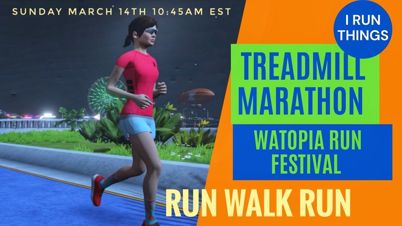 🔴 MARATHON TREADMILL on Zwift with Run Walk Strategy - YouTube