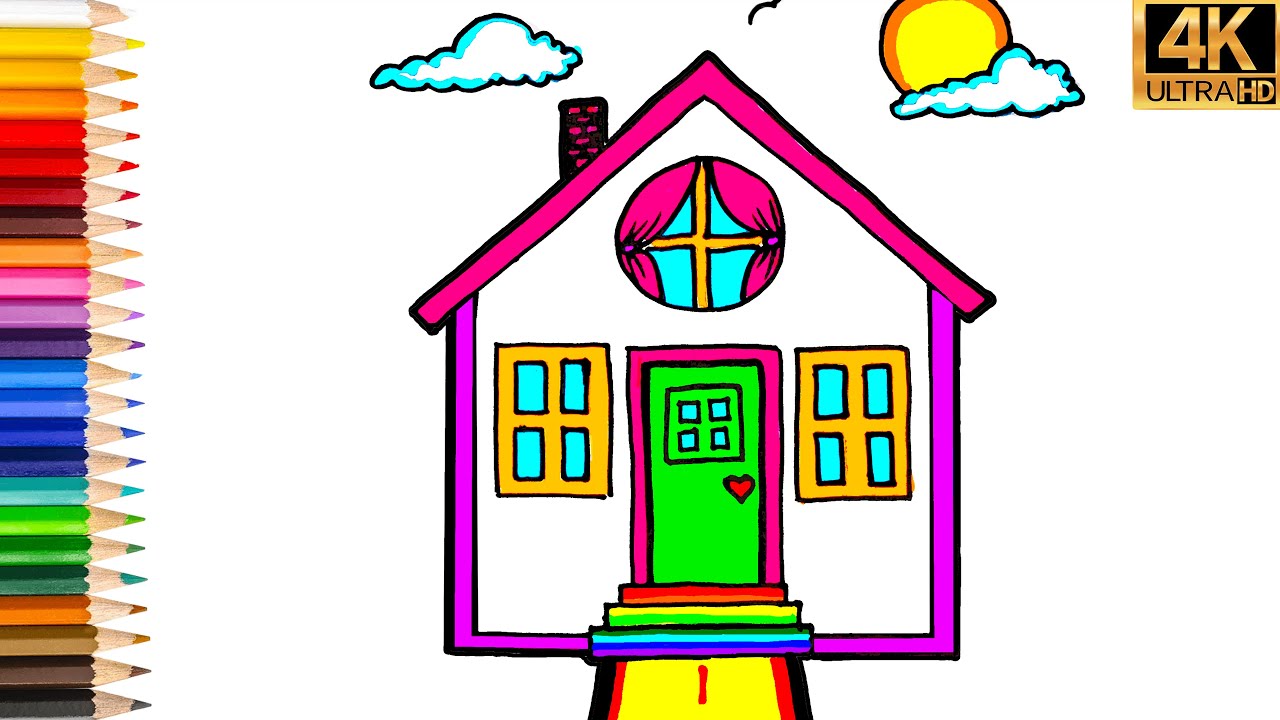 EV RESMİ ÇİZİMİ 🏠 EV NASIL ÇİZİLİR KOLAY 😍 RESİM ÇİZME 🌈 KOLAY ÇİZİMLER ...